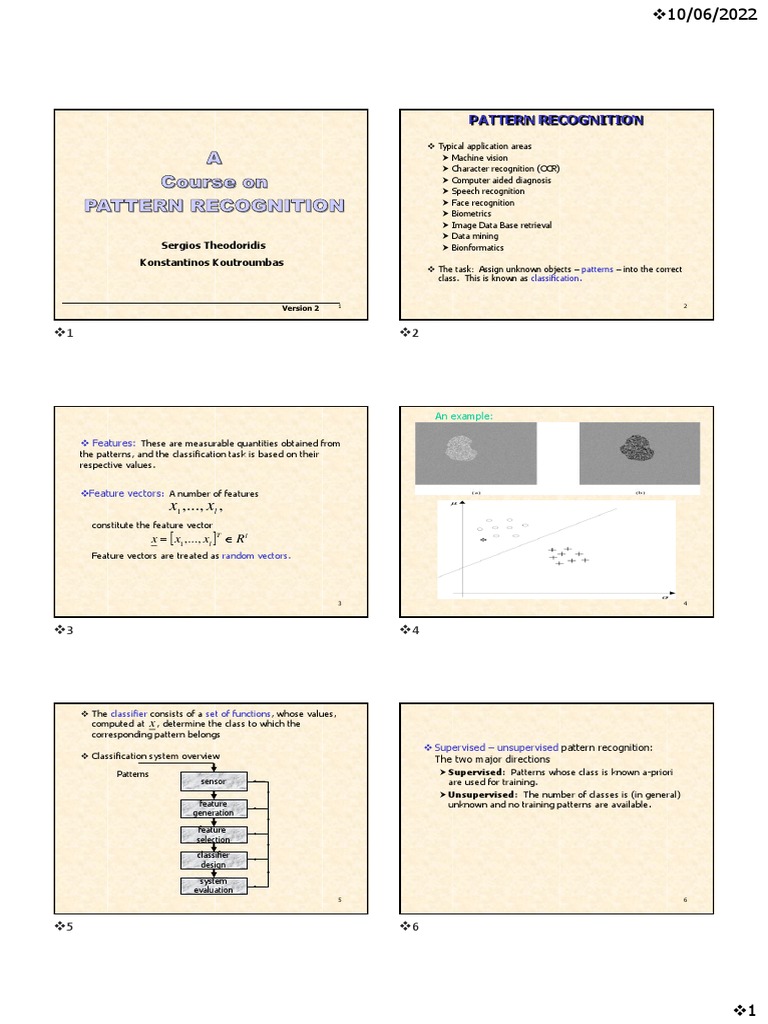 Introduction To Pattern Recognition Pdf Pattern Recognition Statistical Classification