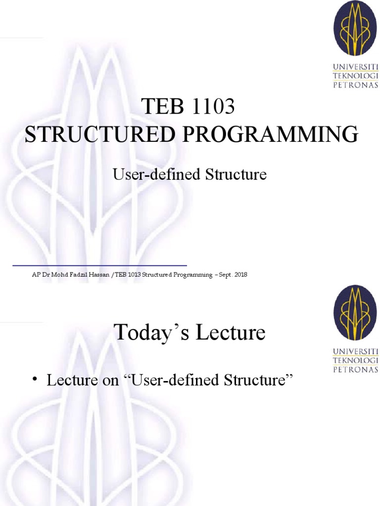 Lec06 - TEB1013 (User-Defined Structure) | PDF | Data | Programming Paradigms