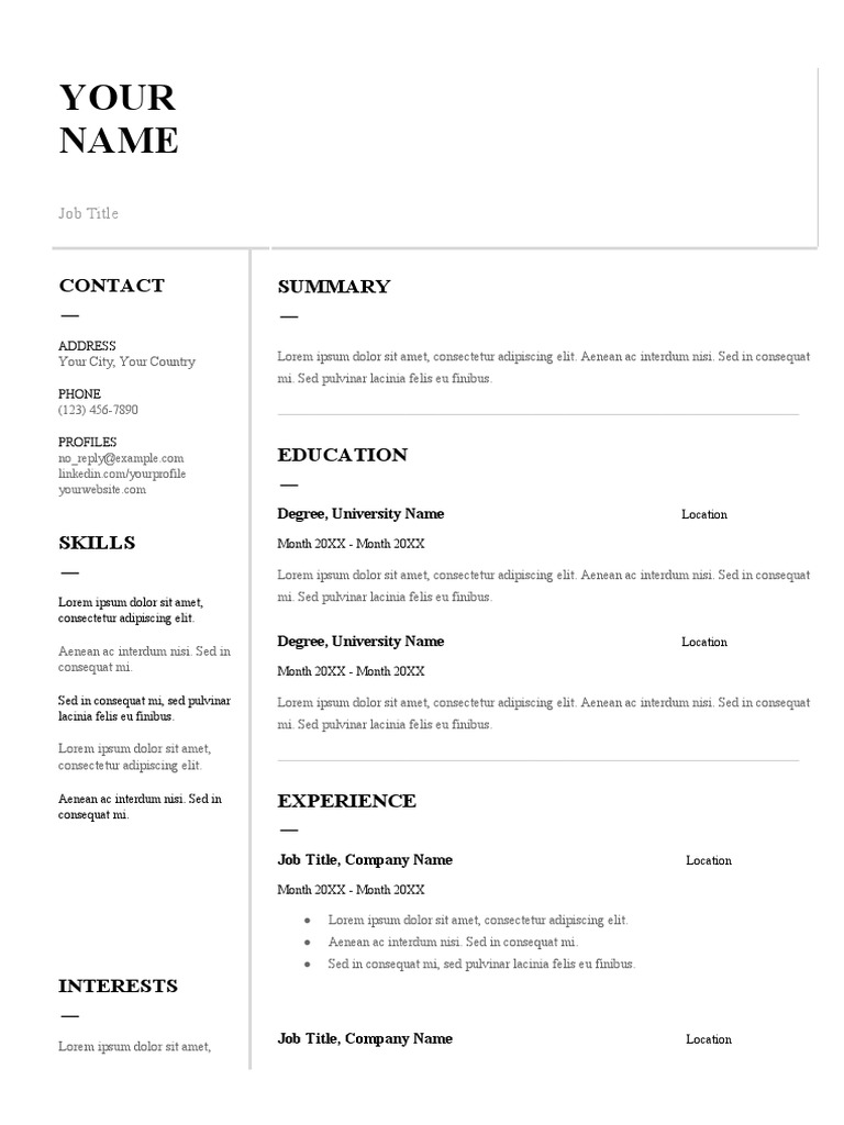 Professional Resume Template | PDF