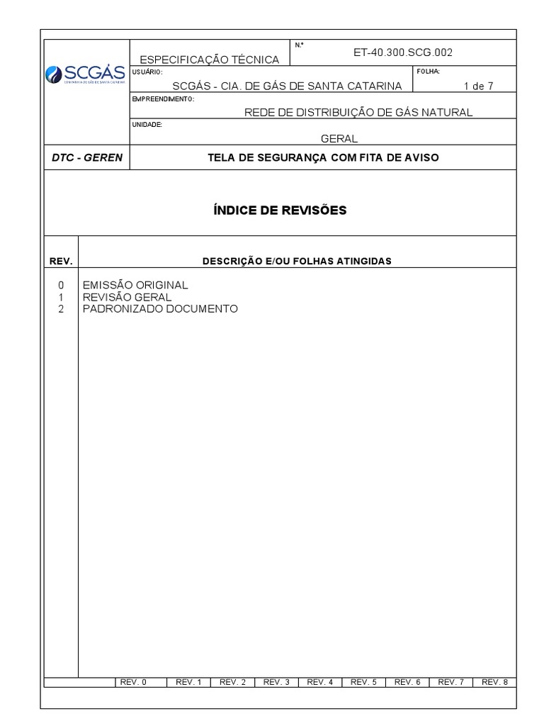 ET-40.300.SCG.002 - Tela de Segurança Com Fita de Aviso | PDF ...