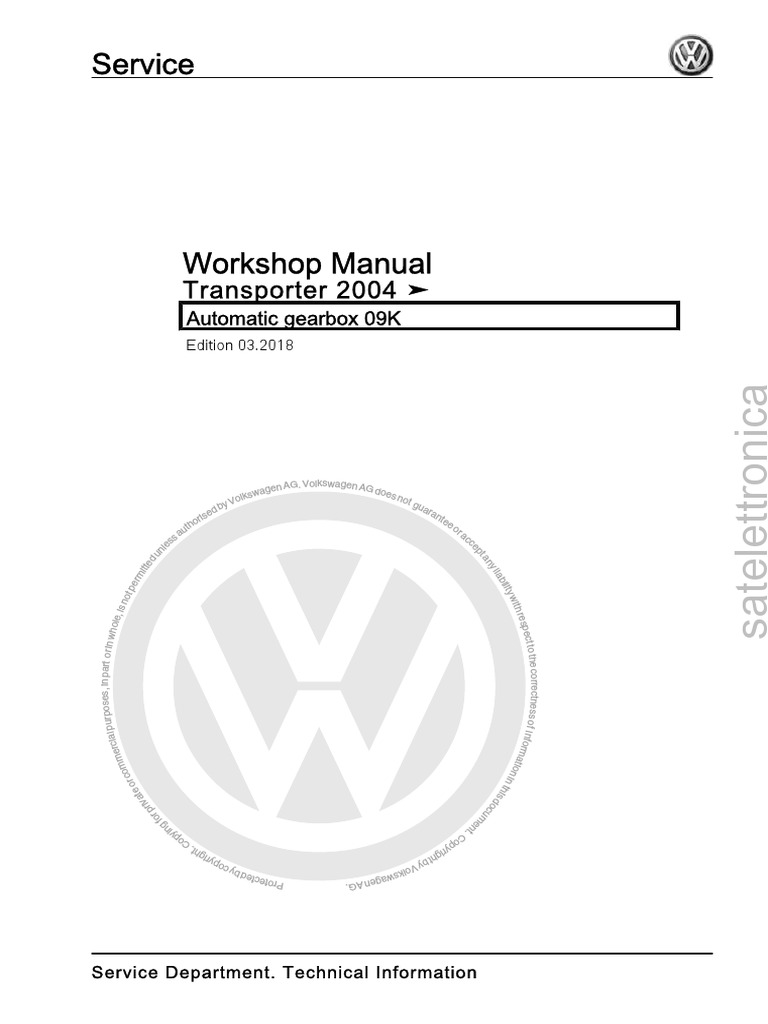 09K Automatic Gearbox Workshop Manual | PDF | Automotive Industry ...