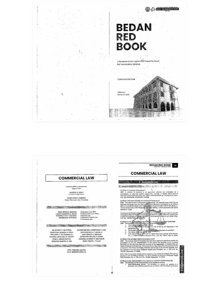 2022 Bedan Red Book Commercial Law Compress | PDF