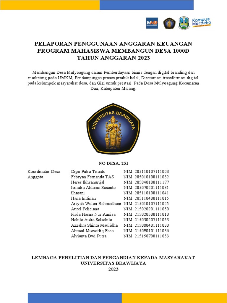 Cover, Rab, SPTJM, Nota, Pajak, Absen, Undangan, Id Billing, DRK | PDF