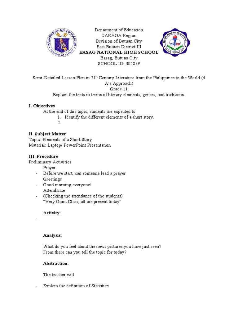 4as LESSON PLAN 21ST CENTURY LITERATURE | PDF 4as LESSON PLAN 21ST CENTURY LITERATURE | PDF