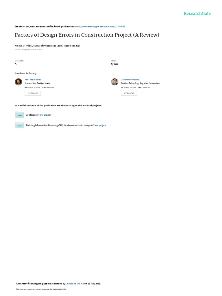 Factors of Design Errors in Construction Project A | PDF | Design | Project Management