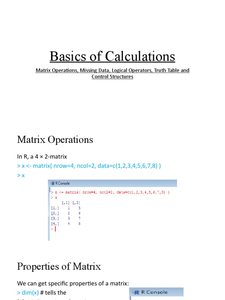 R Programming Lecture 24 06 2023 Pdf Matrix Mathematics Mathematical Concepts