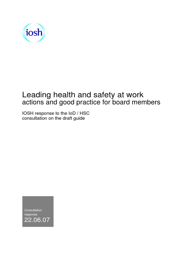 IOSH Guidance for Executive Safety Leadership | PDF | Occupational ...
