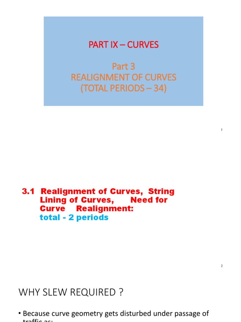 Realignment of Curve in Indian Railway | PDF | Curvature