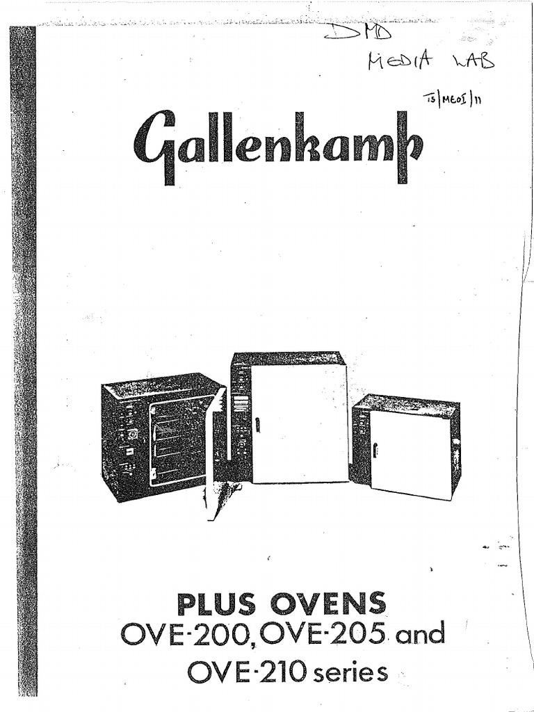 Gallenkamp Plus Ovens Models 200, 205 & 210 Series | PDF