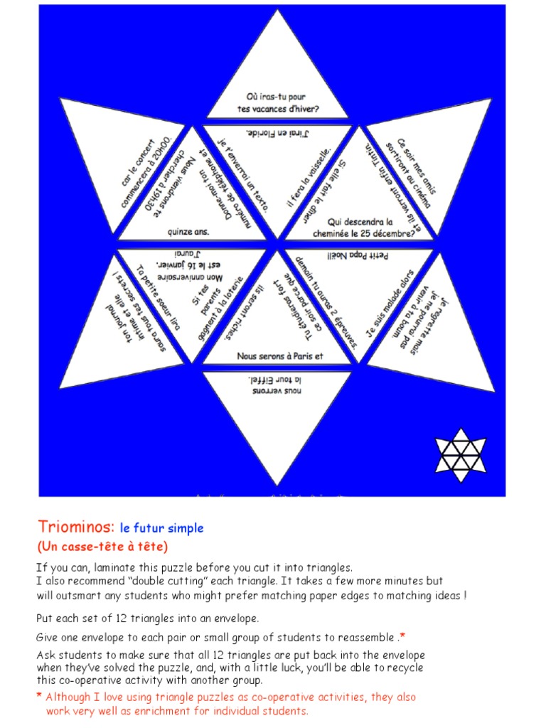 Triominos:: Le Futur Simple | PDF