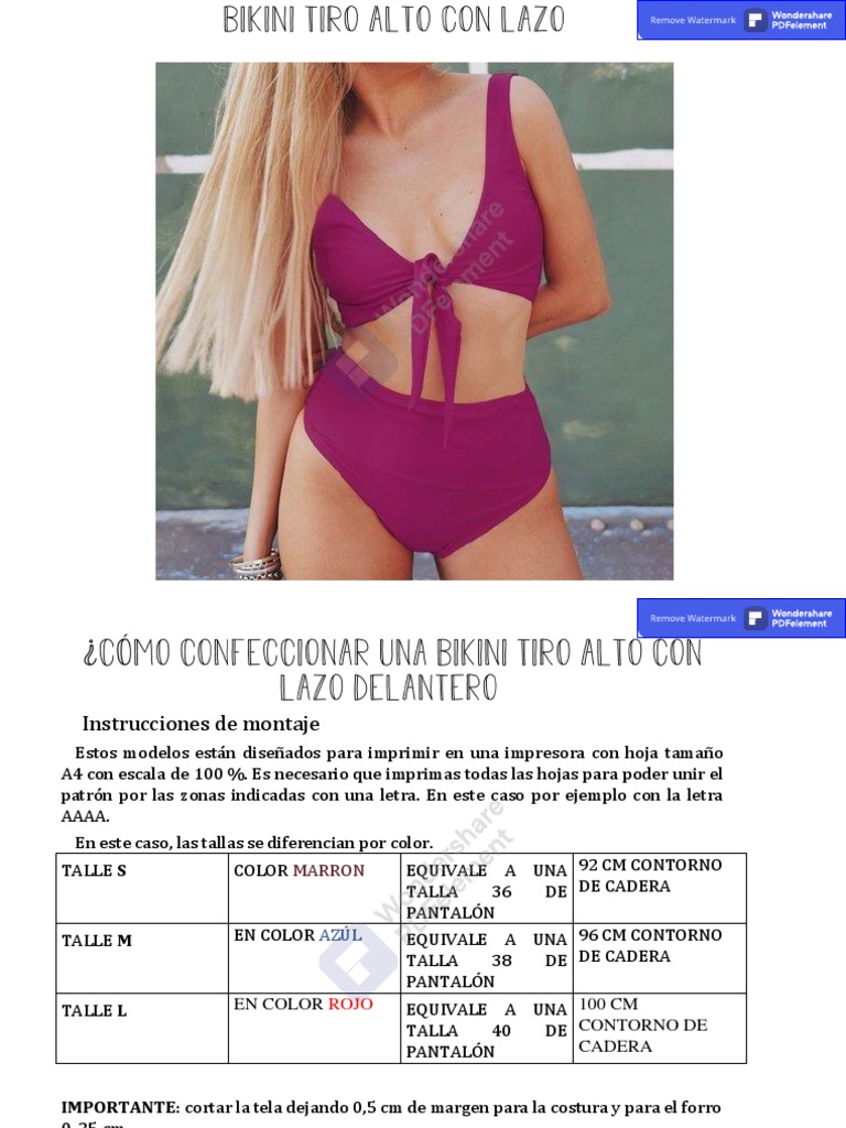 Corpiño Bikini Tiro Alto (Bikini Con Lazo) | PDF