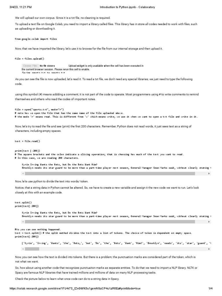 Introduction To Python Ipynb Colaboratory Pdf Computer File