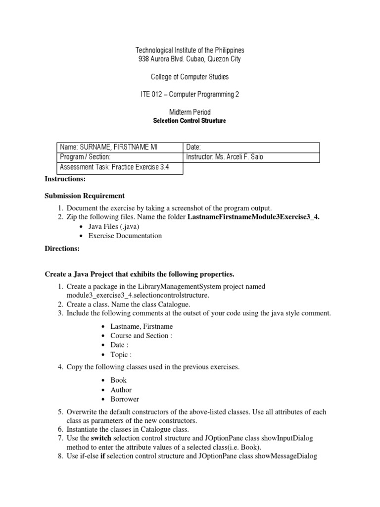 CATAPANG Midterm AssessmentTask3 4 | PDF | Constructor (Object Oriented Programming) | Programming