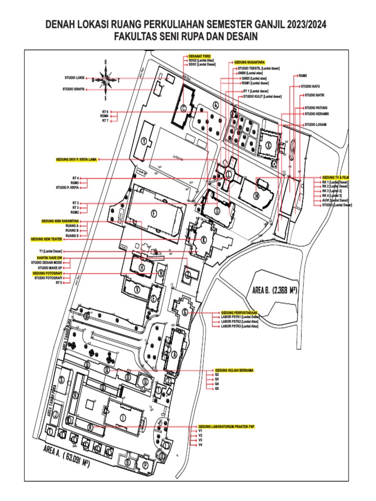 Denah Kuliah FSRD Ganjil 2023 | PDF