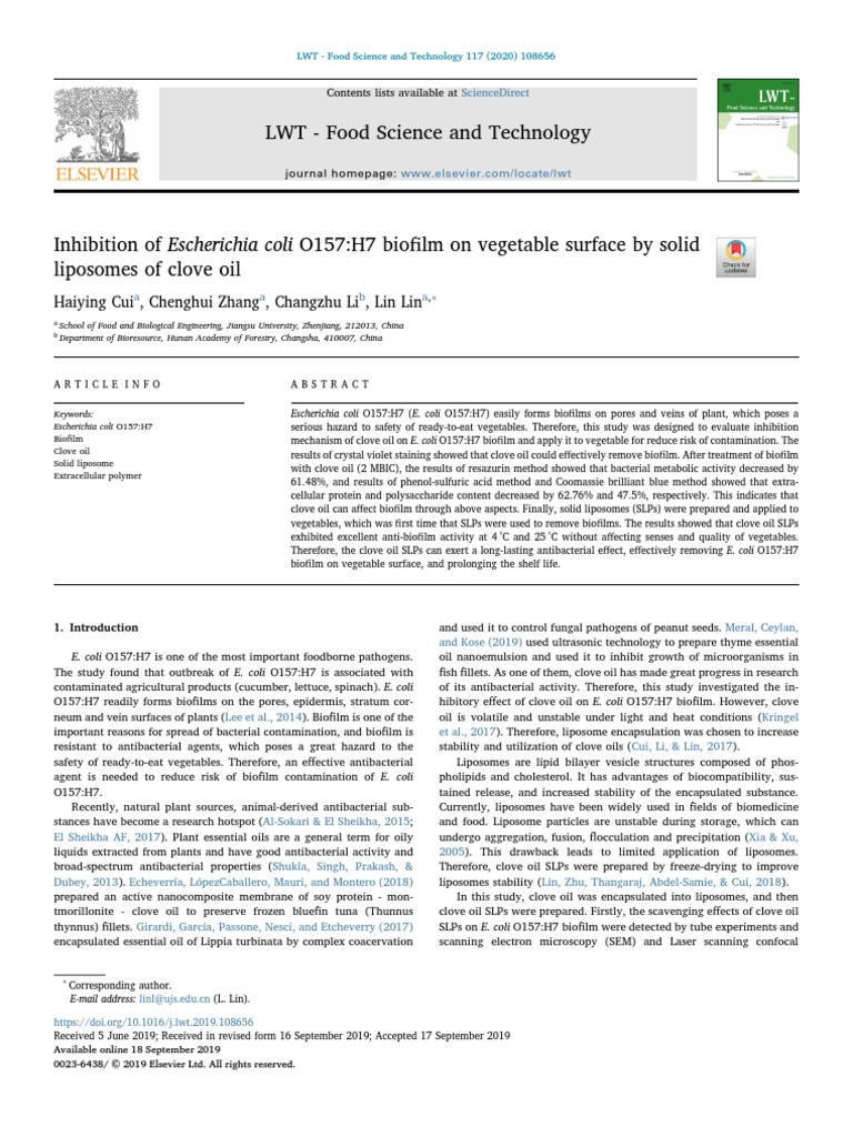 Cui, H., Zhang, C., Li, C., & Lin, L. (2020) - Inhibition of ...