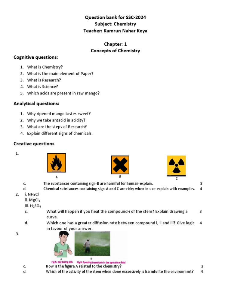 SSC 2024 Chemistry Question Bank | PDF | Periodic Table | Chemical ...