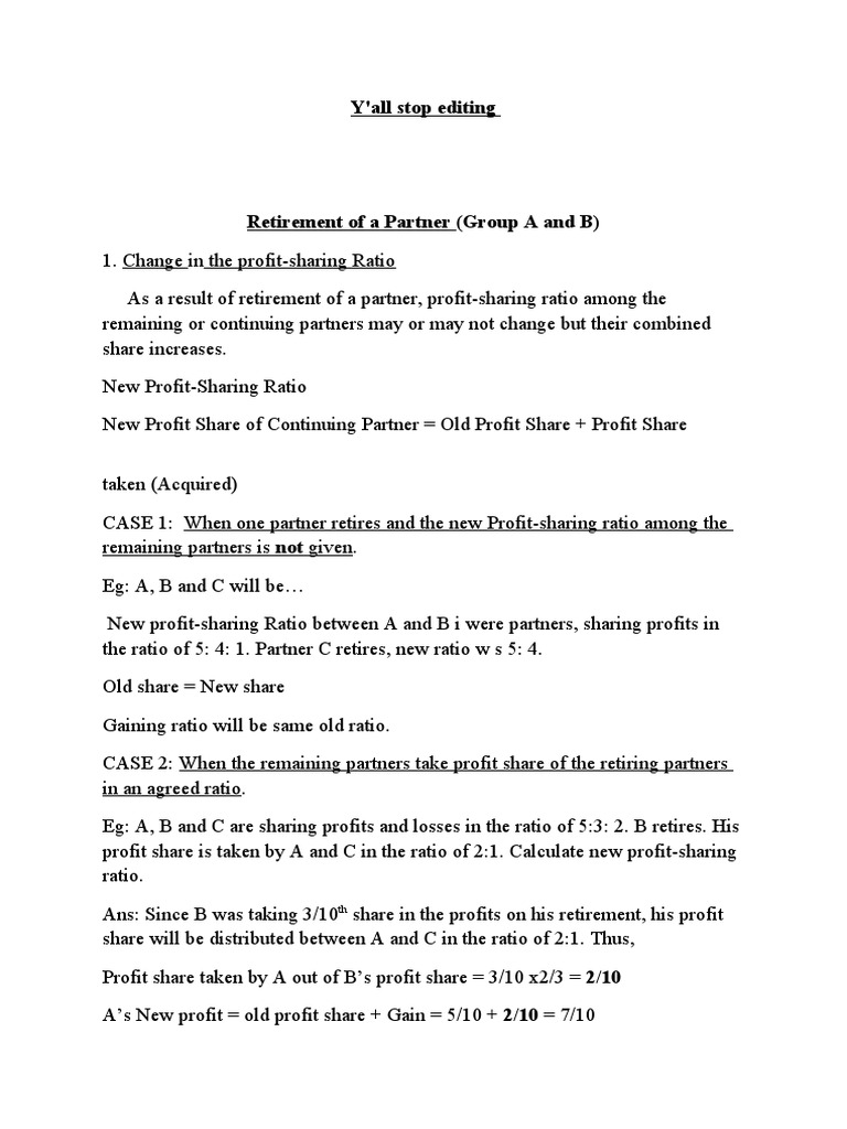 Retirement of A Partner - Material | PDF