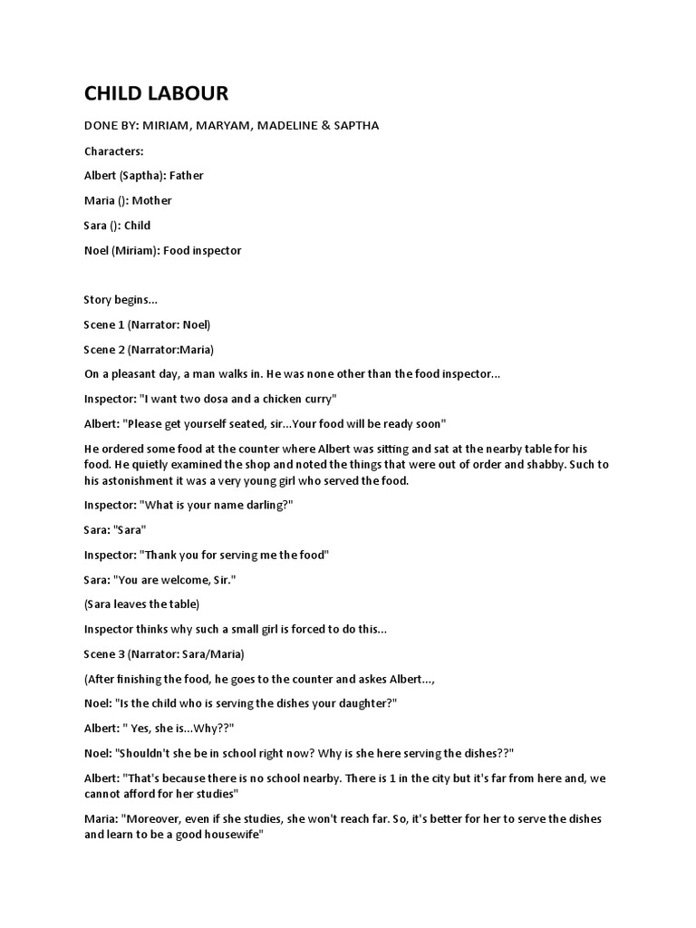 Child Labour | PDF | Cooking, Food & Wine