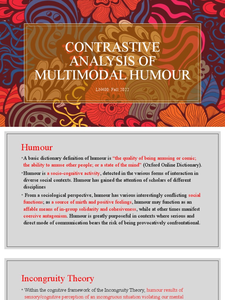 Contrastive Analysis of Multimodal Humour | PDF | Humour | Jokes Contrastive Analysis of Multimodal Humour | PDF | Humour | Jokes