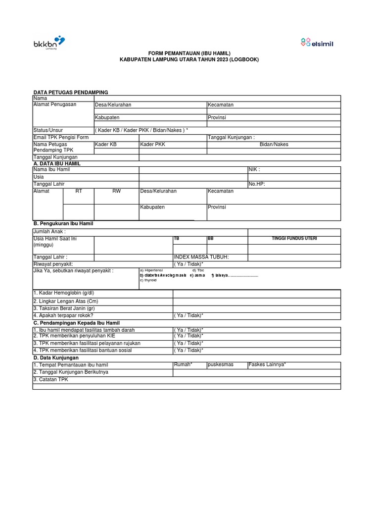 Form Manual Pendampingan Ibu Hamil | PDF