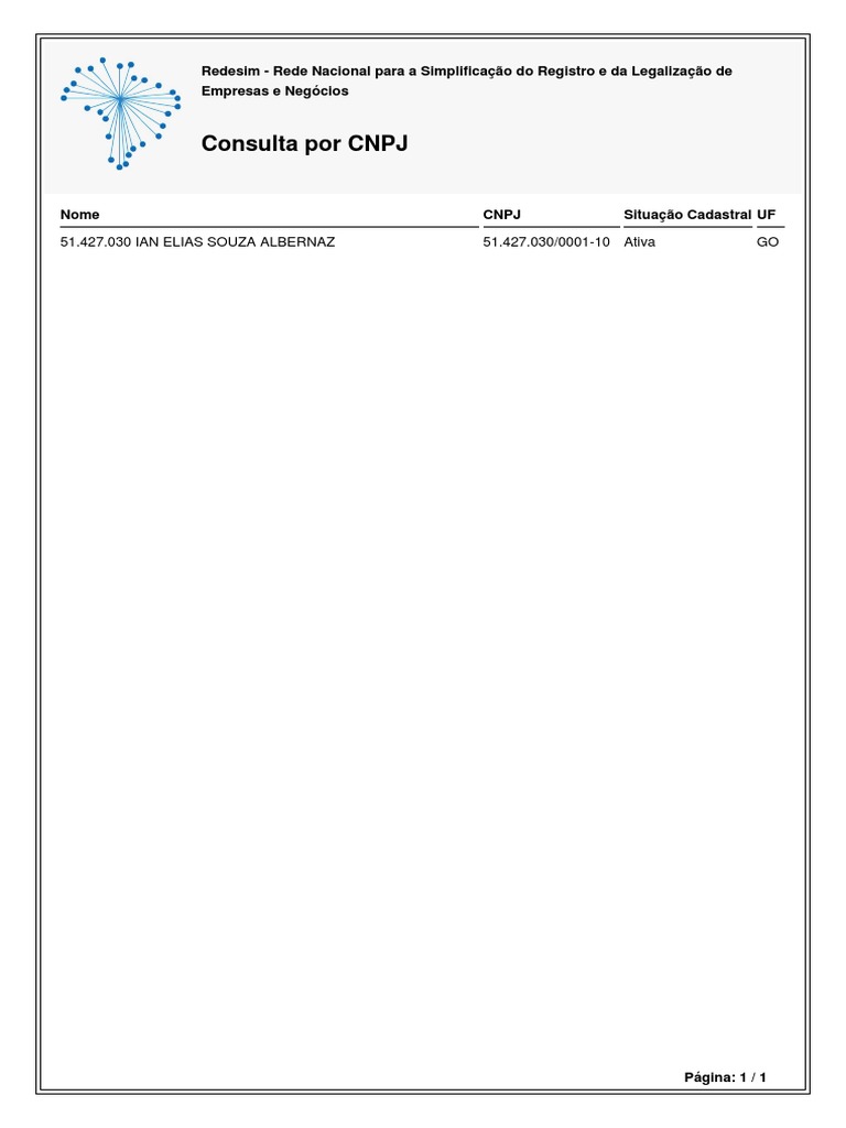 Consulta CNPJ - Redesim | PDF