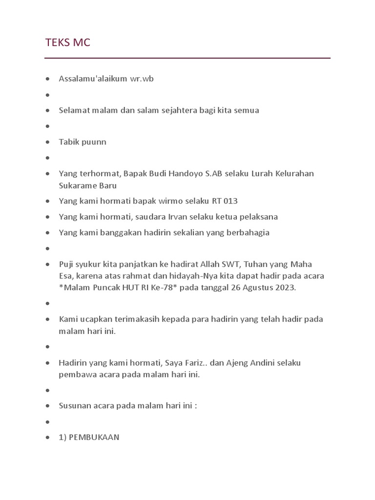 Teks MC | PDF