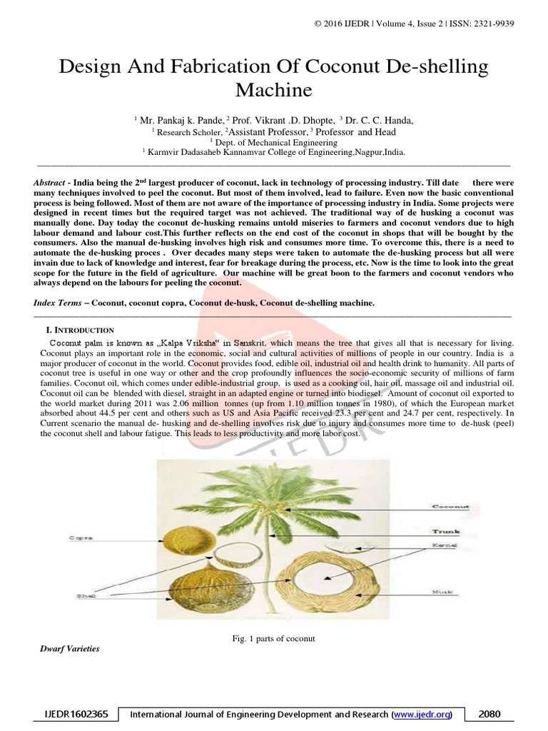 IJEDR1602365 | Download Free PDF | Bearing (Mechanical) | Coconut