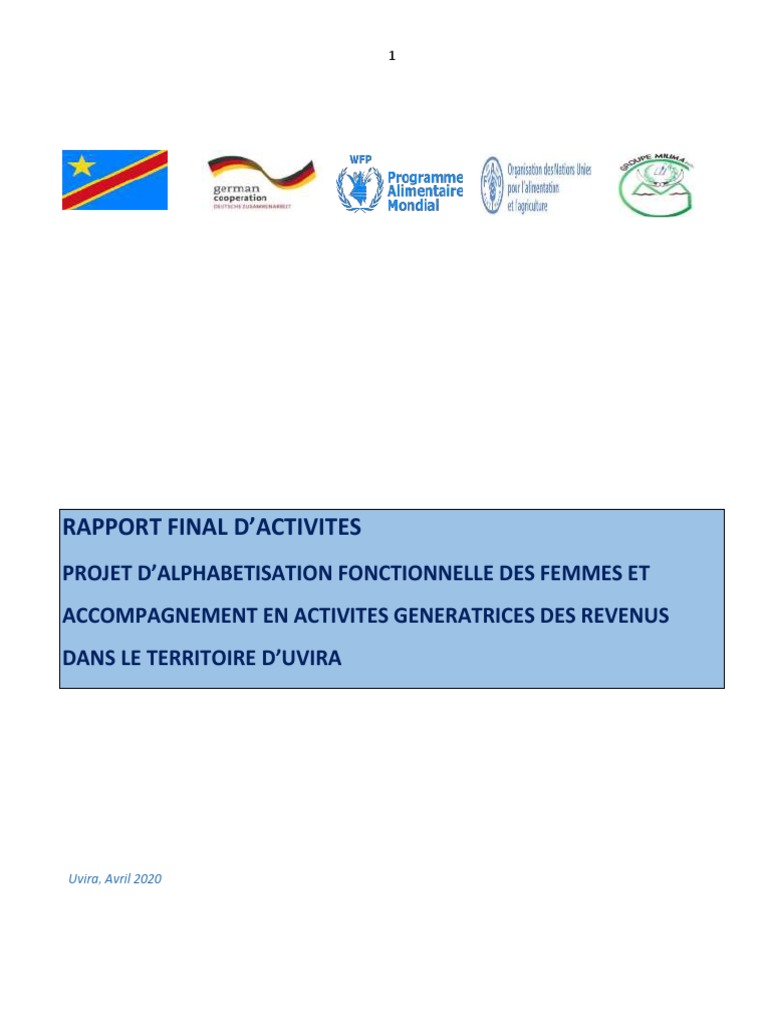 Rapport Final - Projet - Alpha - Phase1 - WFP - GM | PDF