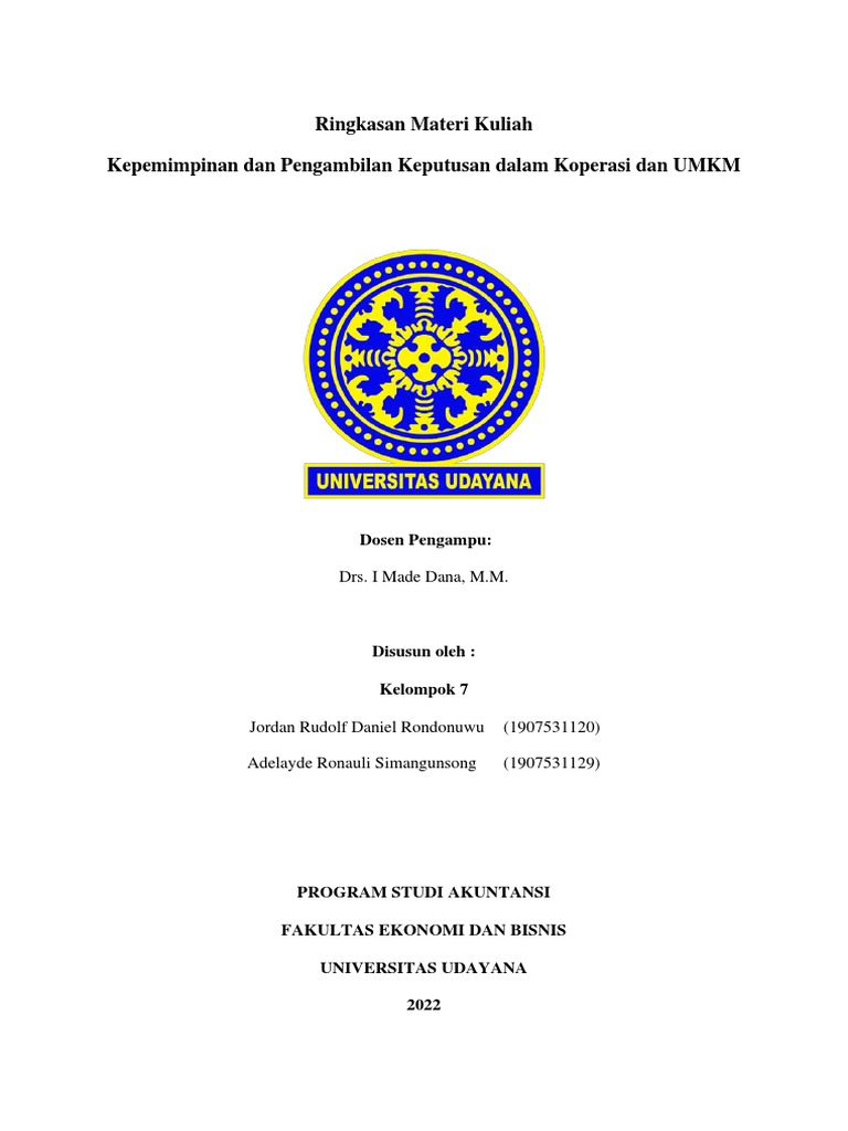 RMK RPS 7 - Kelompok 7 - Manajemen Koperasi Dan UMKM D3 | PDF | Karier ...