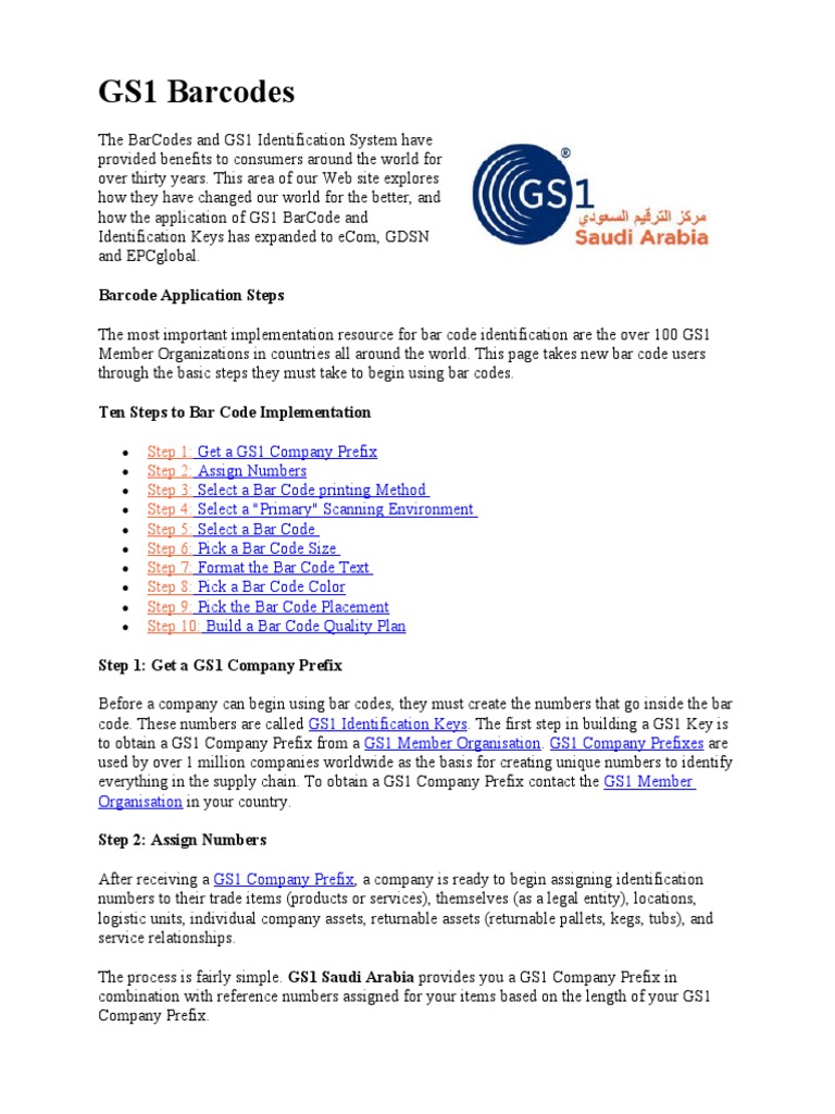 GS1 Barcodes | PDF | Universal Product Code | Barcode