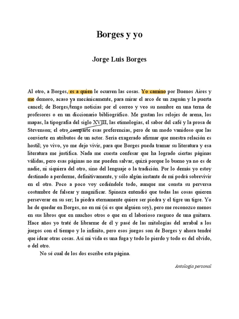 Borges y Yo | PDF