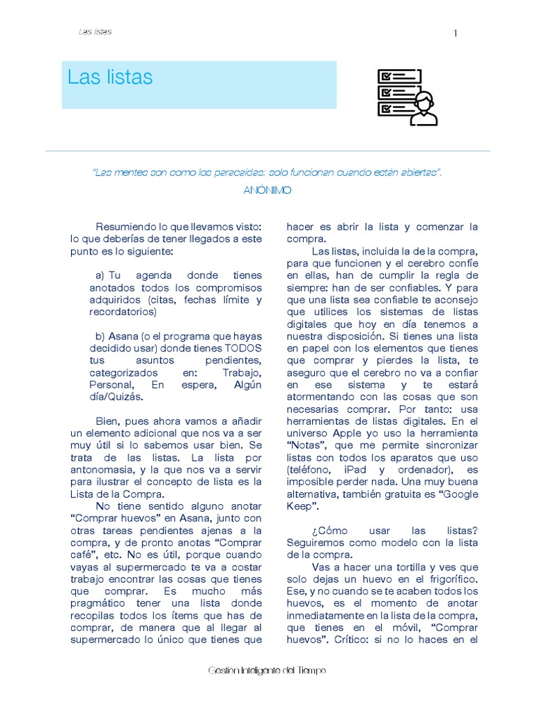 Las Listas | PDF