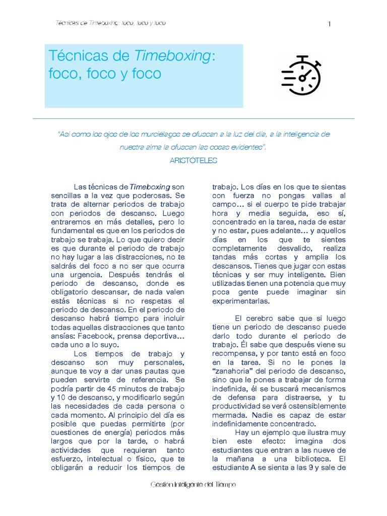 Técnicas de Timeboxing | PDF