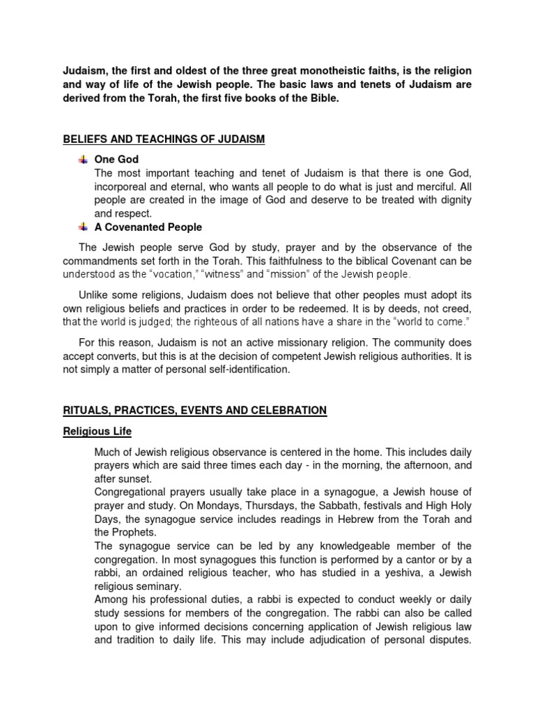 Judaism | Download Free PDF | Jewish Holidays | Jewish Religious Movements