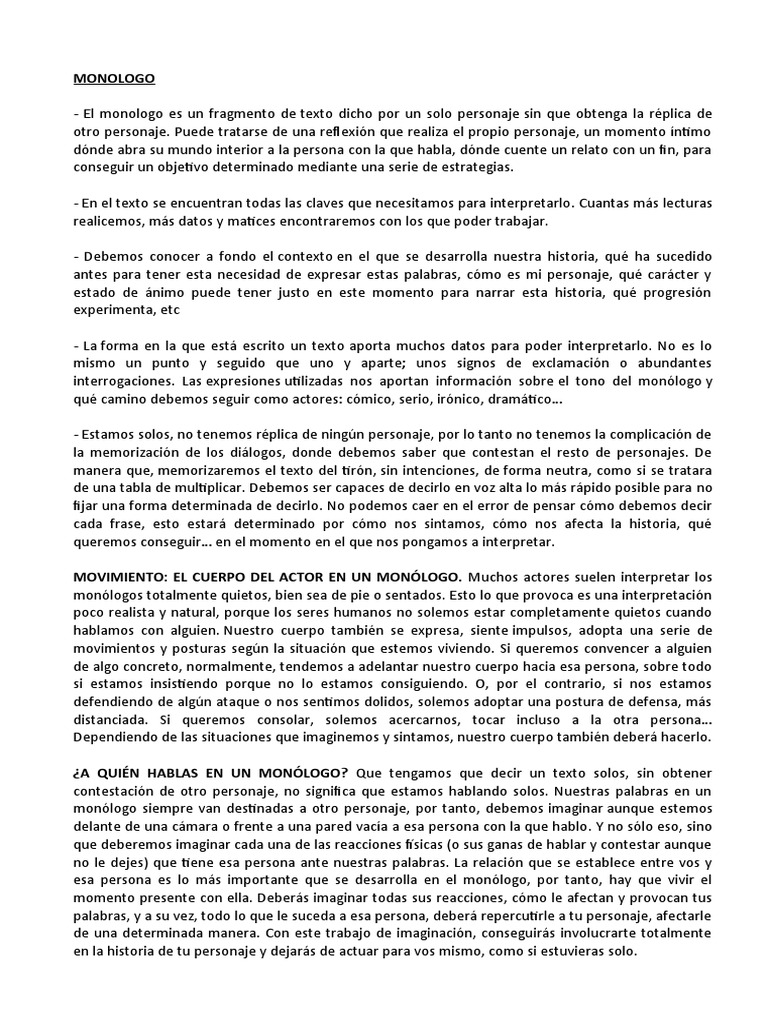 MONOLOGO | PDF | Monólogo