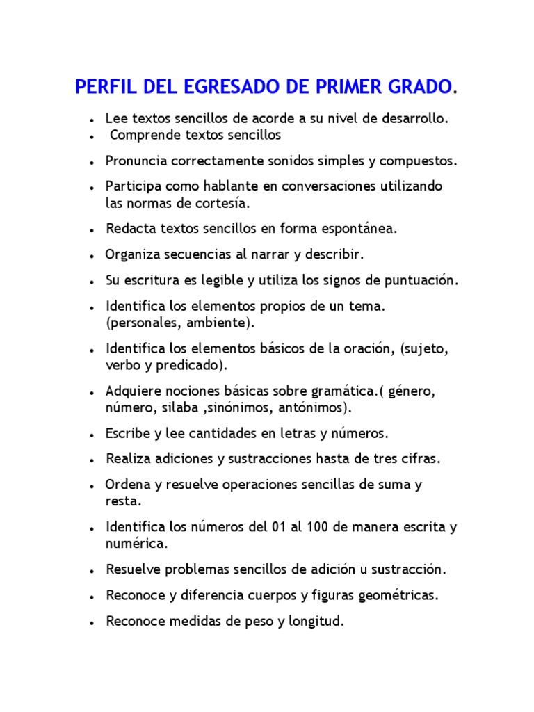 Perfil Del Egresado de Educacion Basica | PDF | Números | Pensamiento