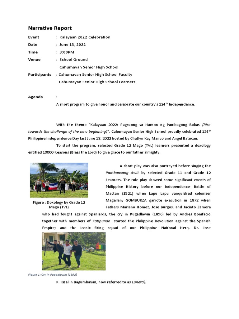 Independende Day_Narrative Report | PDF | Philippines | Independence