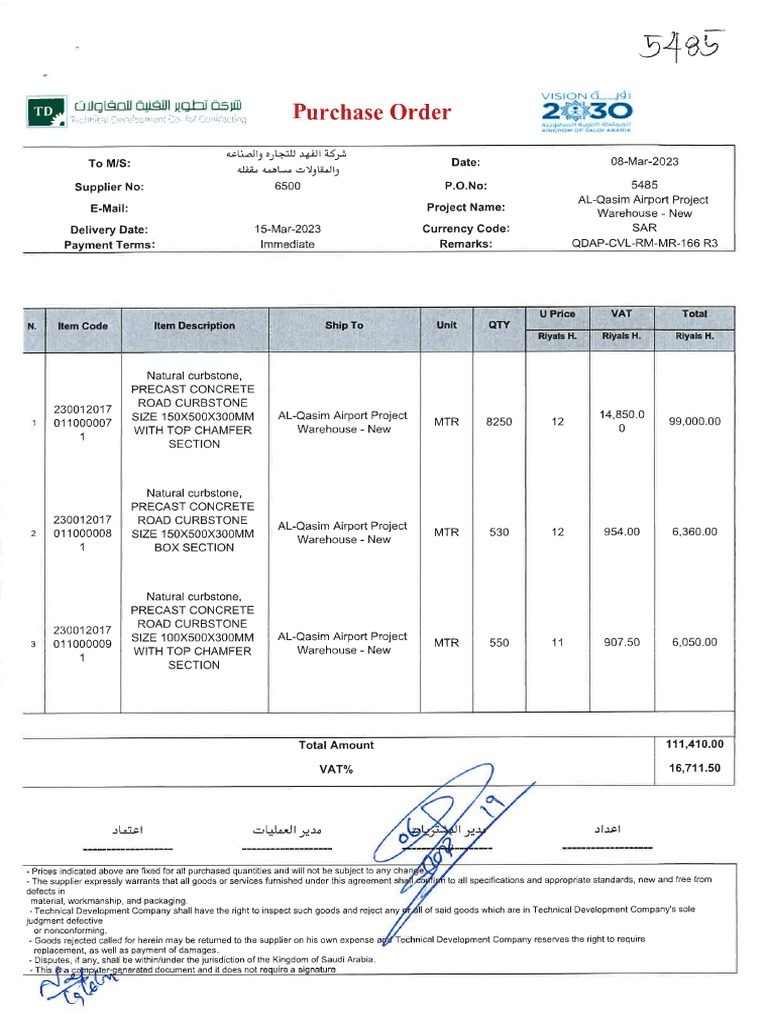 Po-5485-Alfahad Corporation-Qdap-166 | PDF