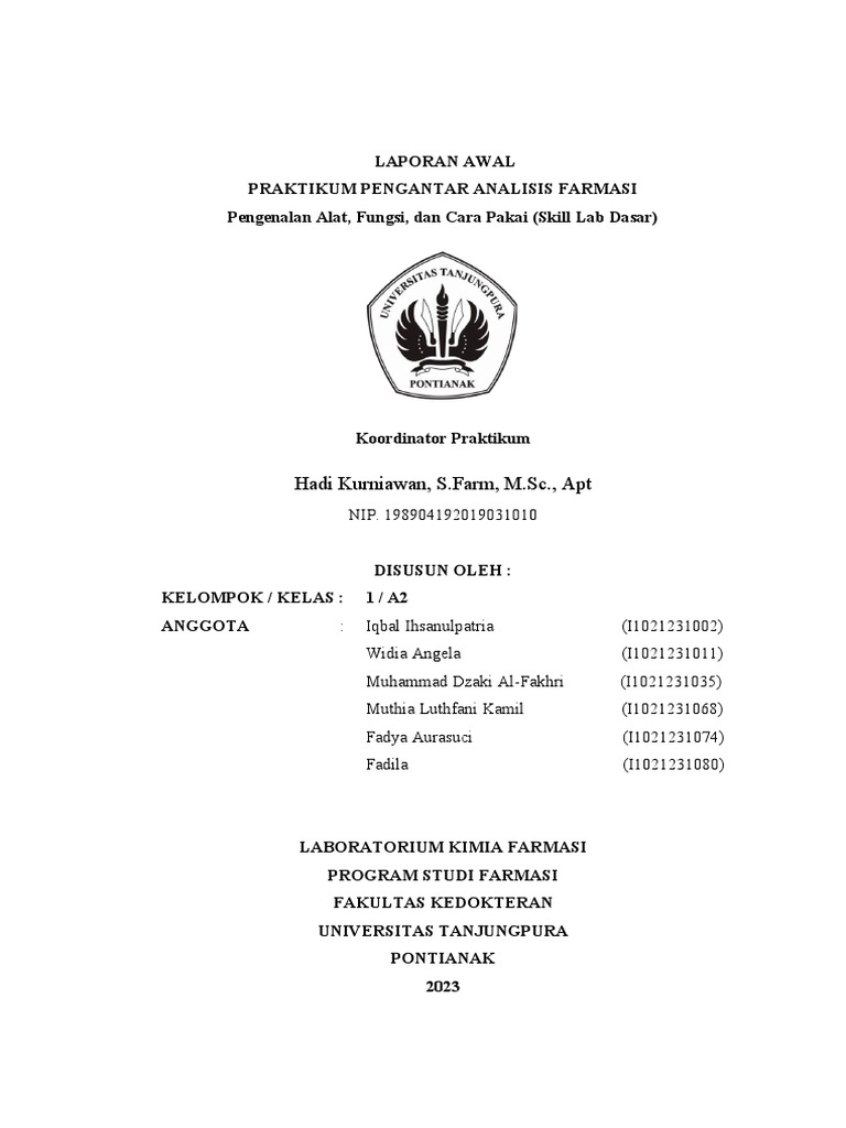 COVER Laprak Awal P1 | PDF