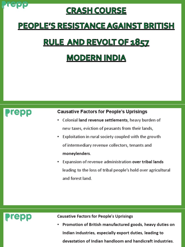 Revolts Against British Rule | PDF | British Raj | Indian Rebellion Of 1857