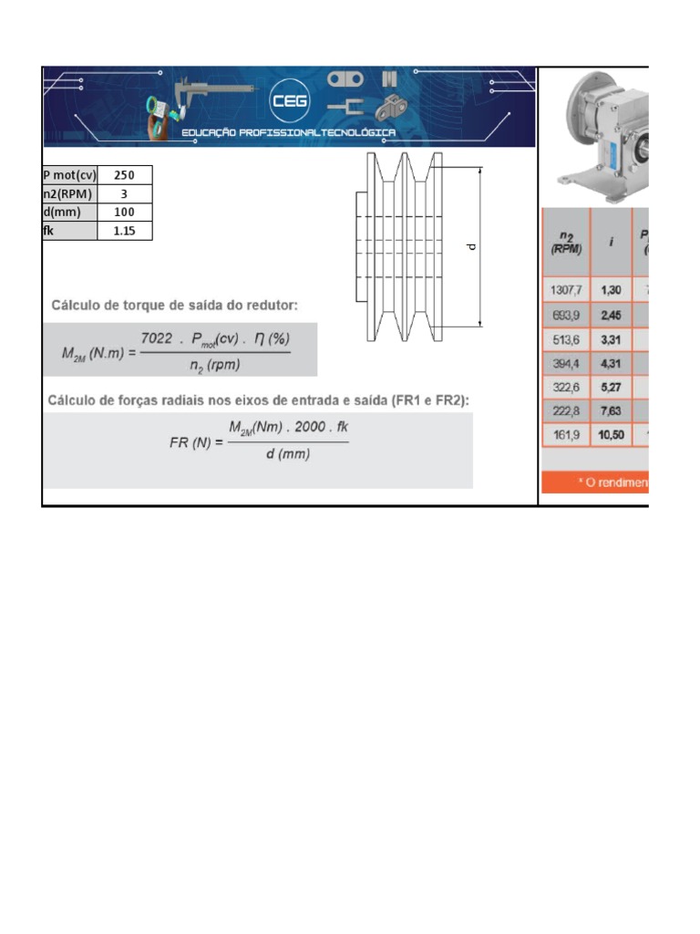 Cálculo de Torque e Força | PDF