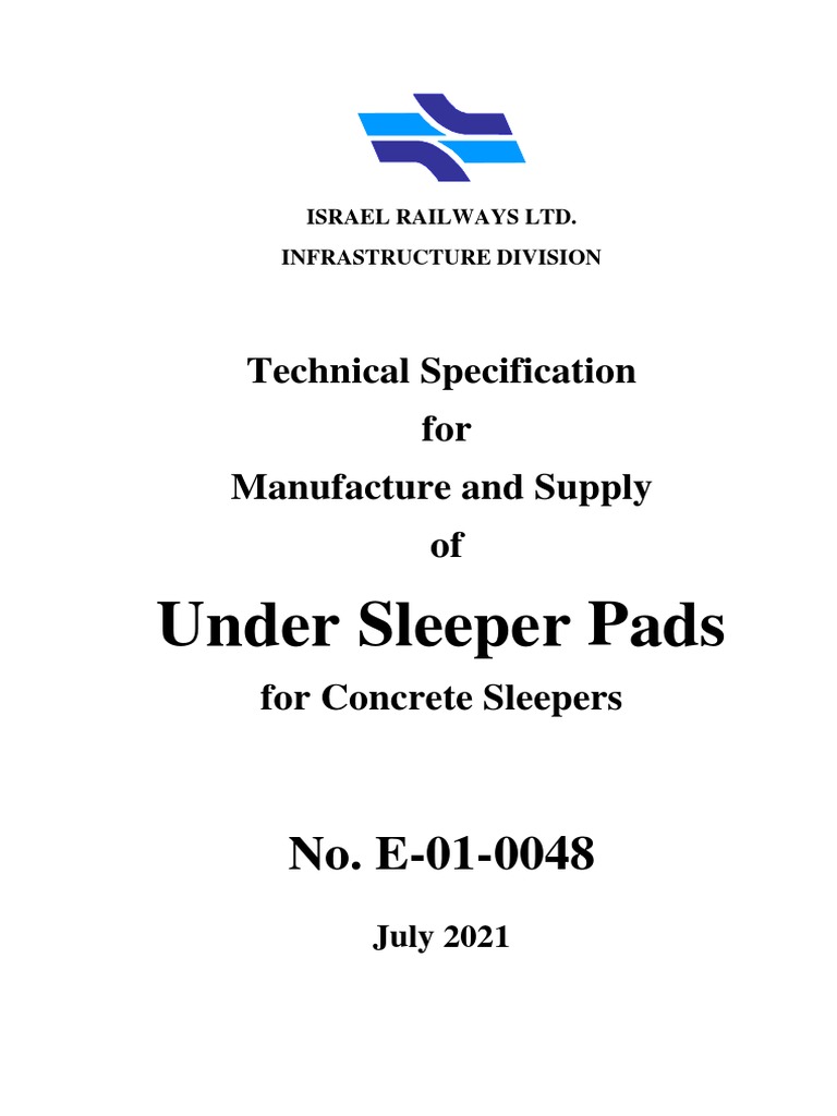 Technical Specification For Under Sleeper Pads No E-01-0048 - 15.07.2021 | PDF | Concrete ...