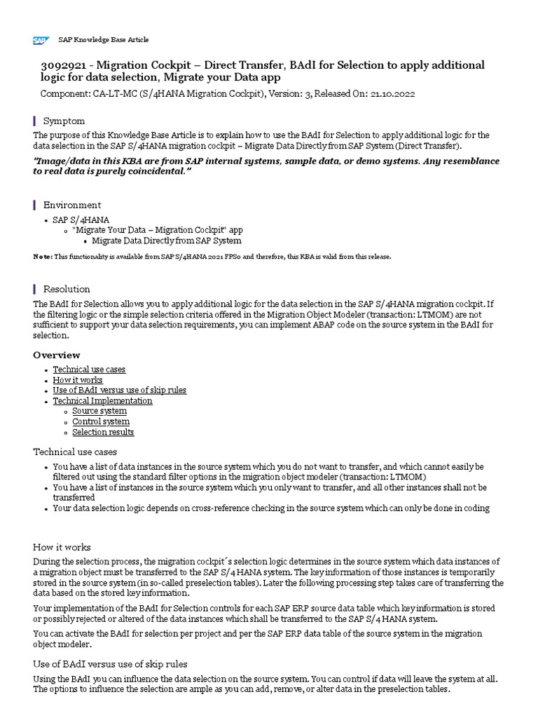 Sap Note 3092921 - e - 20230819 | PDF | Computing | Computer Programming Sap Note 3092921 - e - 20230819 | PDF | Computing | Computer Programming