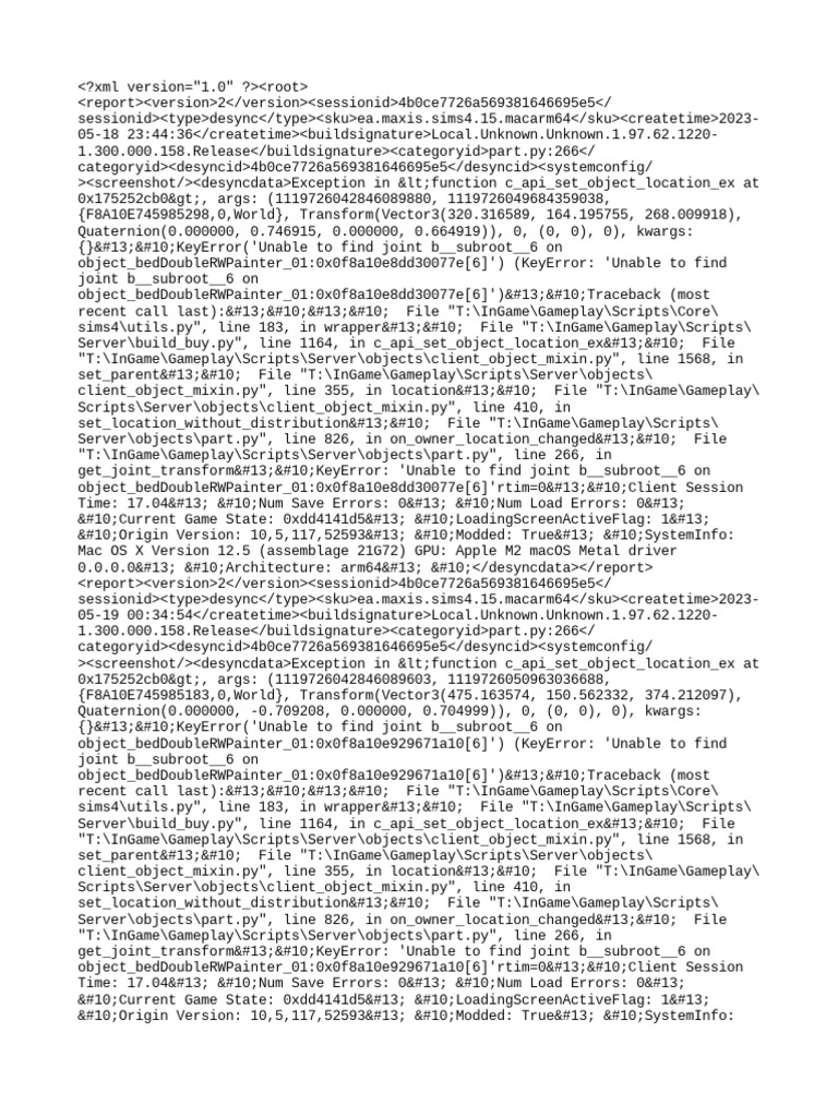 Sims 4 Mac Desync Error Report | PDF | Mac Os | Computer Architecture