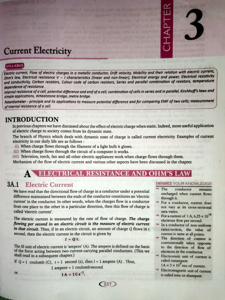 Current Electricity Notes.. | PDF | Electrical Resistivity And ...