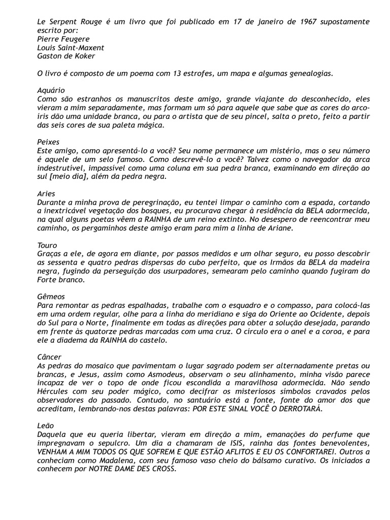 Le Serpent Rouge: Poema e Mistério | PDF | Poesia