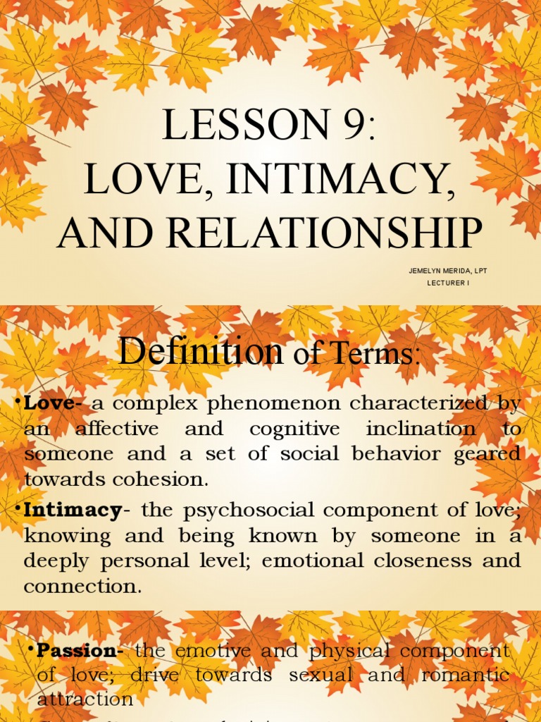 Lesson 9 | PDF | Love | Psychodynamics