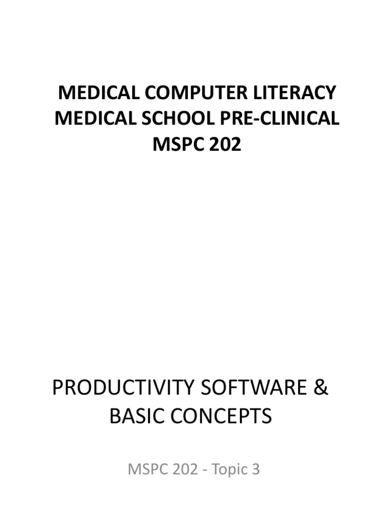 MSPC Topic3 Productivity Software Major Concepts June2022 | PDF | Computer File | File Format