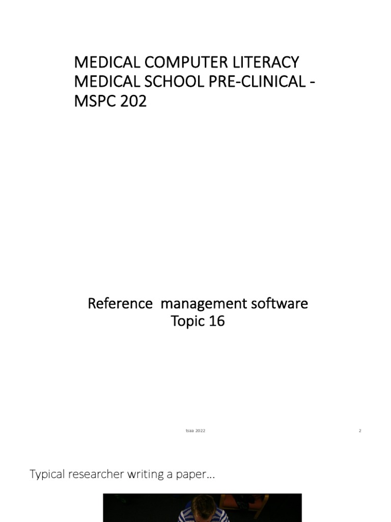 Mspc 202 Topic 16 Reference Managers Juy2022 | PDF | Citation | Bibliography