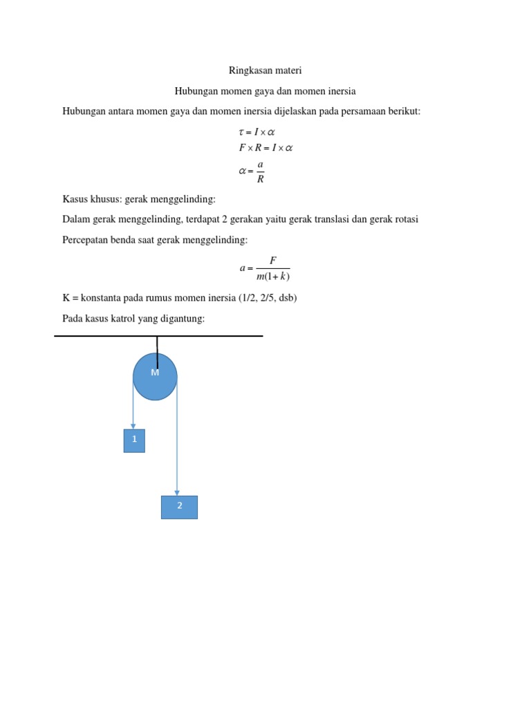 Hubungan Momen Gaya Dan Momen Inersia | PDF